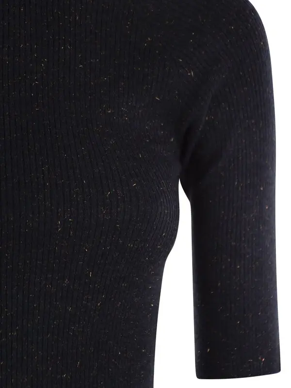 Brunello Cucinelli Sparkling Ribbed Cashmere Sweater