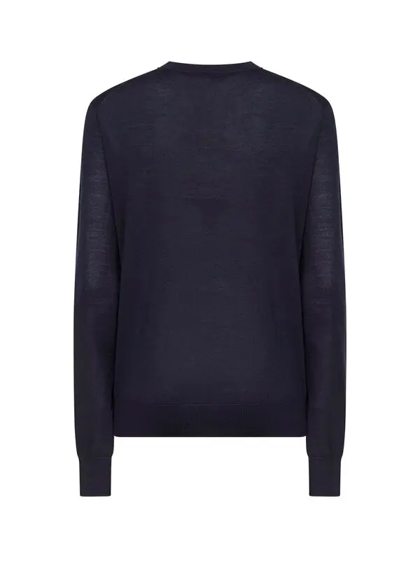 TOTEME Midnight Blue Merino Wool And Silk Fine Knit Sweater - Multicolor