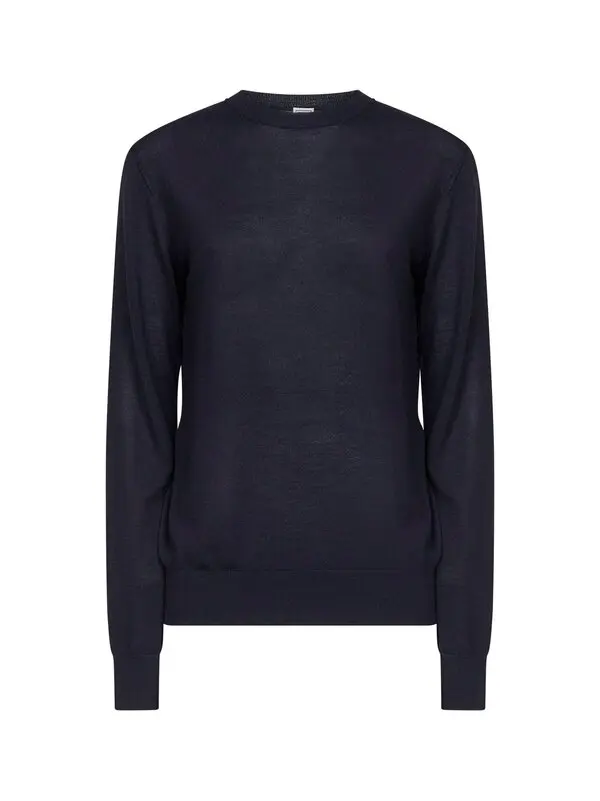 TOTEME Midnight Blue Merino Wool And Silk Fine Knit Sweater - Multicolor