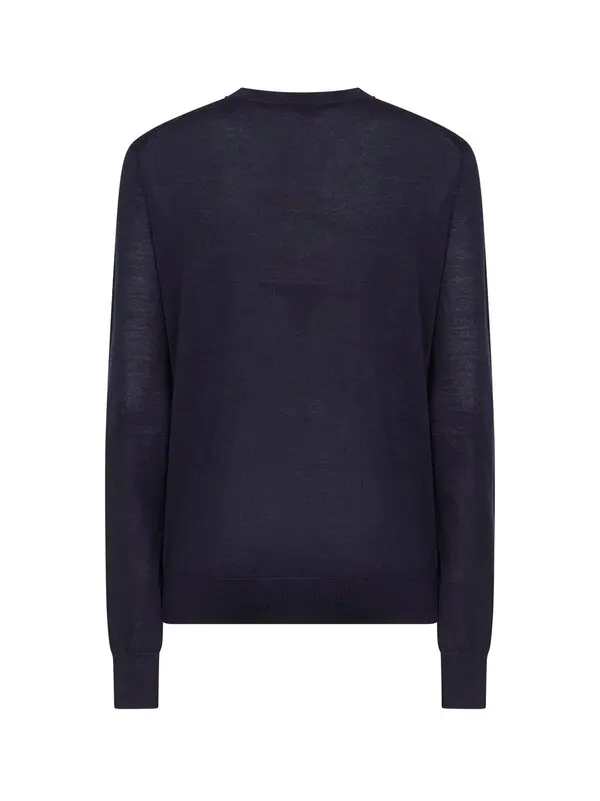 TOTEME Midnight Blue Merino Wool And Silk Fine Knit Sweater - Multicolor