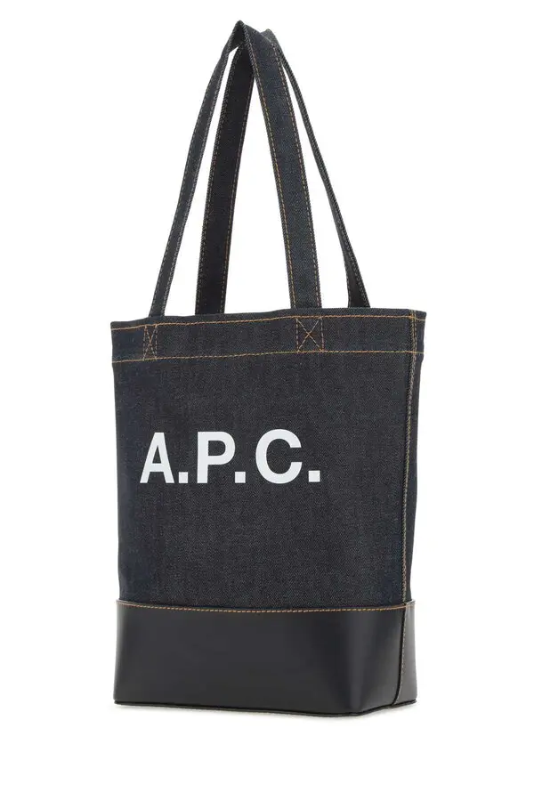 A.p.c. Denim Tote Bag With Leather Base - Multicolor