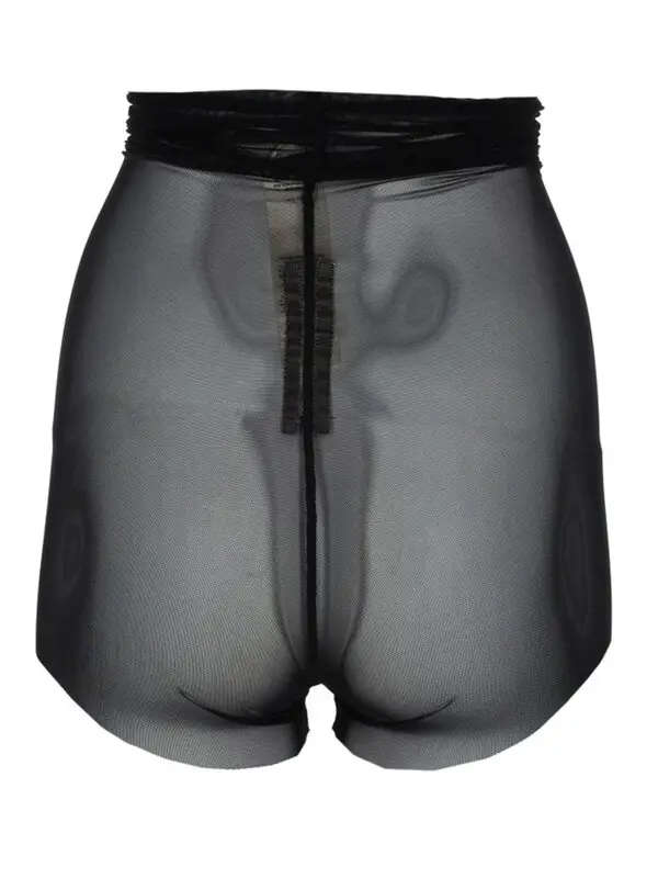 Rick Owens Semi-transparent High-waisted Shorts - Black