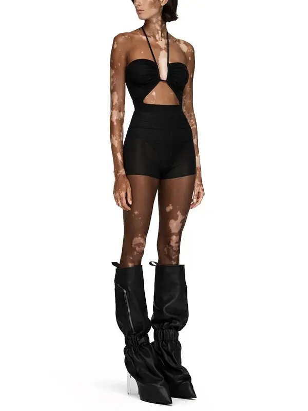 Rick Owens Semi-transparent High-waisted Shorts - Black