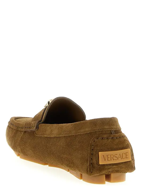 Versace La Medusa Suede Loafers - Brown