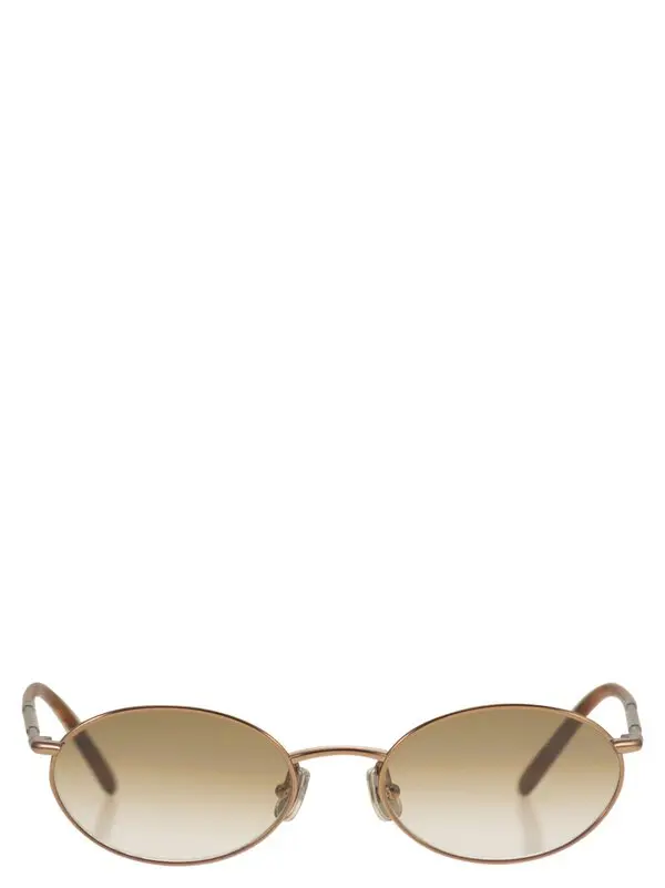 Brunello Cucinelli Timeless Reflections Oval Titanium Sunglasses - Multicolor