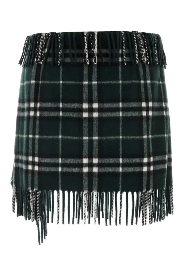 Burberry Embroidered Wool Blend Mini Skirt - Multicolor