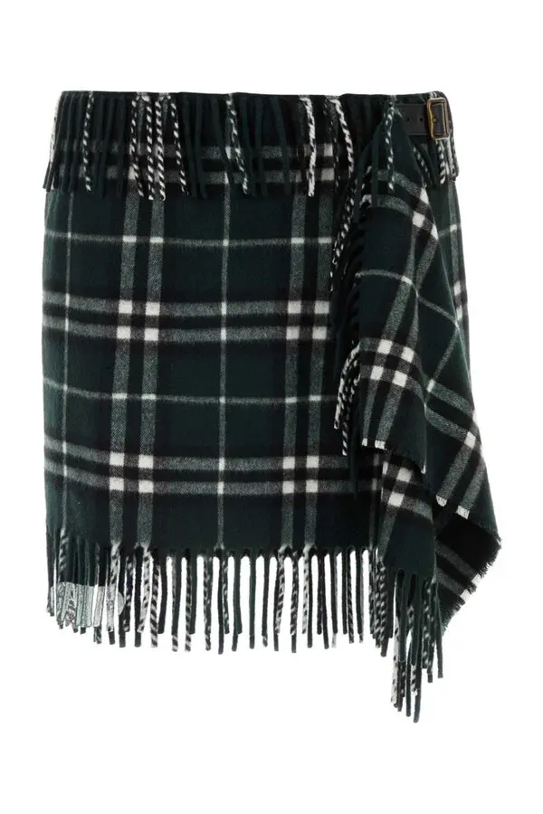 Burberry Embroidered Wool Blend Mini Skirt - Multicolor