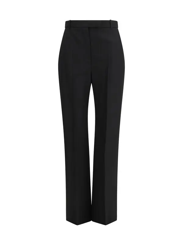 Alexander McQueen Tailored Cotton Trousers - Black