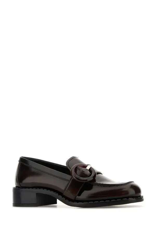 Prada Leather Loafers - Brown