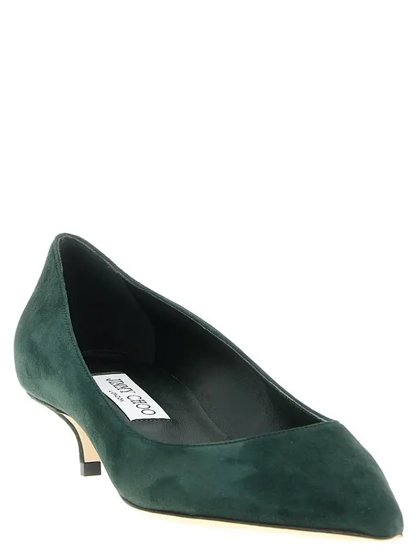 JIMMY CHOO Amelia Suede Pointed Toe Pumps - Green