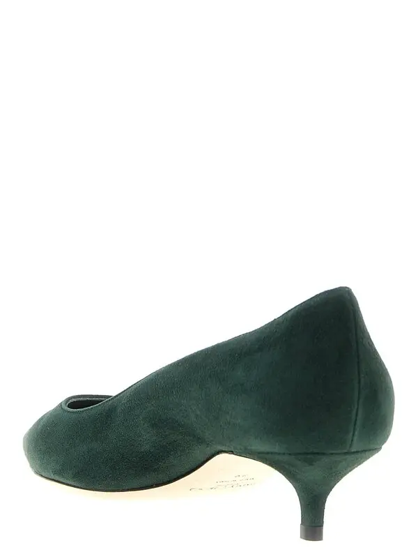 JIMMY CHOO Amelia Suede Pointed Toe Pumps - Green