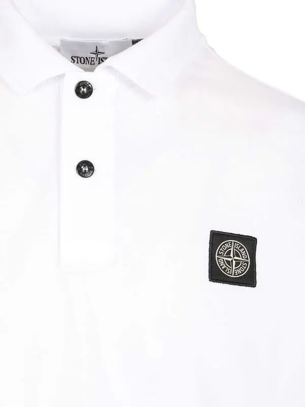 Stone Island Cotton Short-sleeved Polo Shirt - White