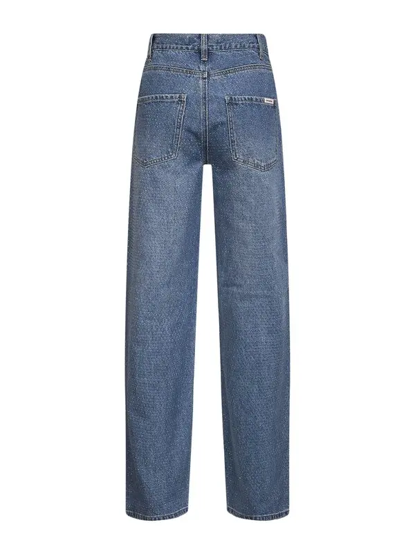 SELF-PORTRAIT Rhinestone Embellished Straight Leg Jeans