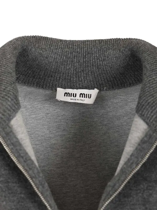 Miu Miu Cashmere And Cotton Blend Zip-up Sweater
