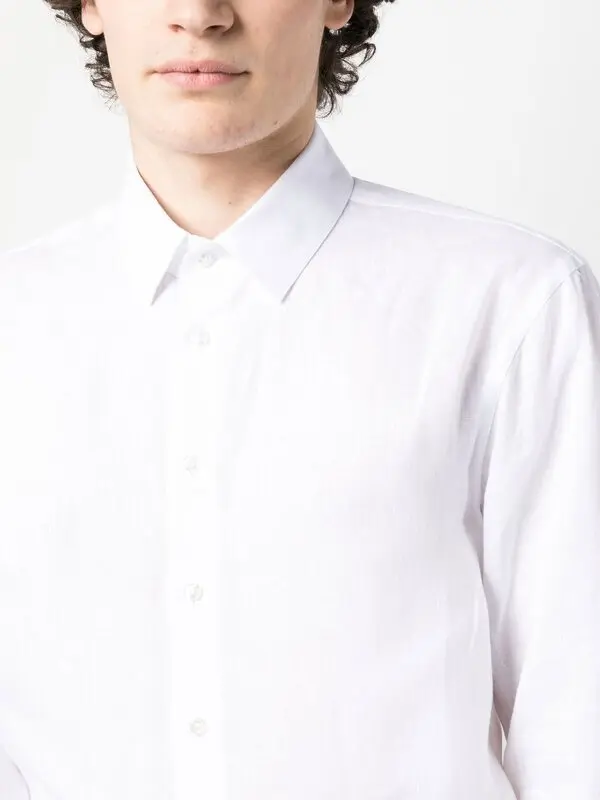Giorgio Armani Classic Linen Shirt - White