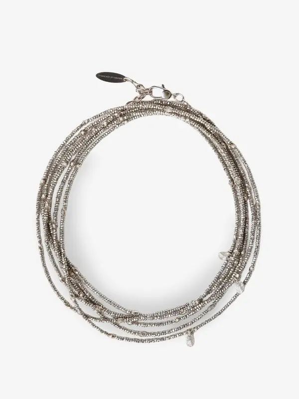 Brunello Cucinelli Hematite And 925 Sterling Silver Wrap Bracelet - Multicolor