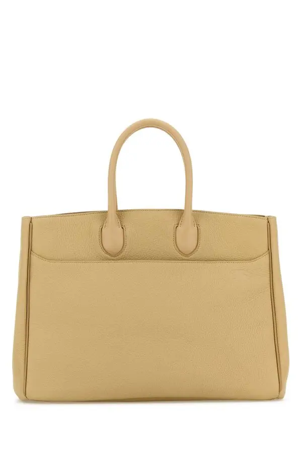 Burberry Beige Leather Medium Rocking Horse Handbag - Brown