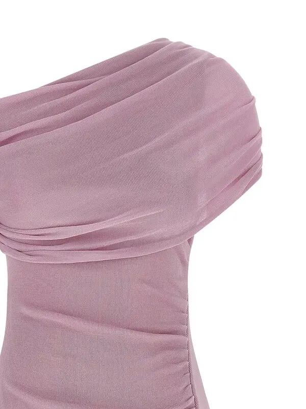 SELF-PORTRAIT Draped Knit Midi Dress
