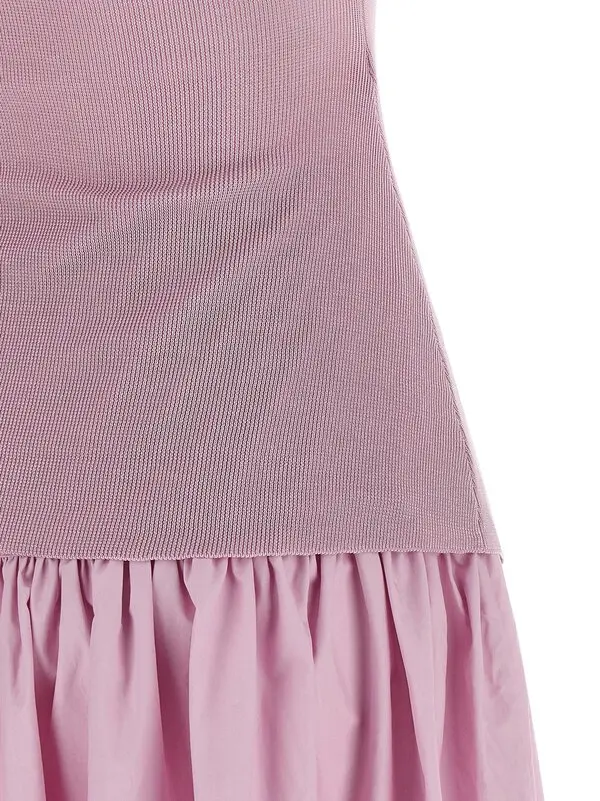 SELF-PORTRAIT Draped Knit Midi Dress