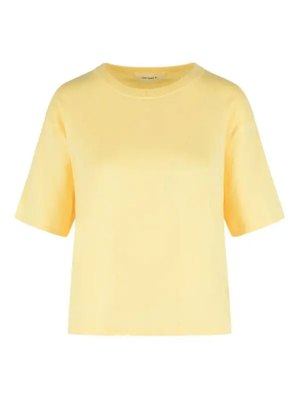 LISA YANG Boxy Fit Cotton And Cashmere T-shirt - Yellow