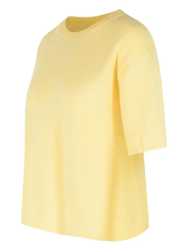 LISA YANG Boxy Fit Cotton And Cashmere T-shirt - Yellow