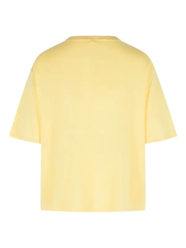 LISA YANG Boxy Fit Cotton And Cashmere T-shirt - Yellow