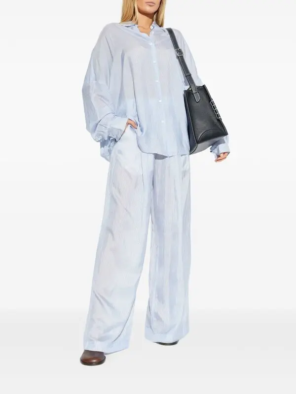 Dries Van Noten Striped Wide-leg Trousers - Blue
