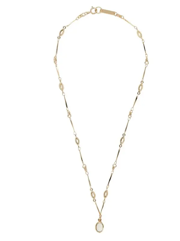 Isabel Marant Étoile Tone Pendant Necklace With Buffalo Bone Accent - Gold