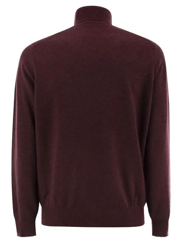 Brunello Cucinelli Cashmere Turtleneck Sweater With Contrast Cuff Detail