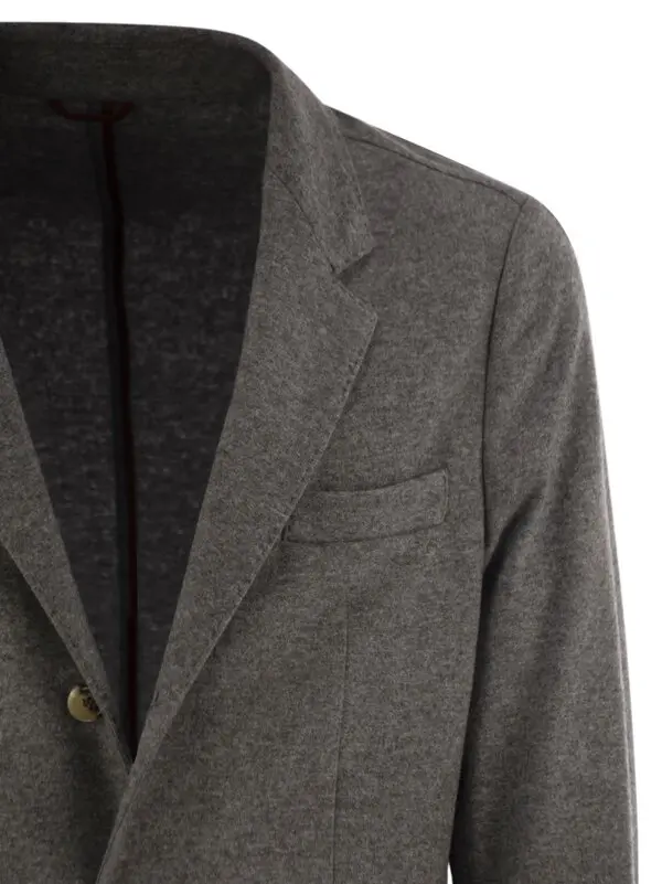 Brunello Cucinelli Cashmere Jersey Blazer With Patch Pockets