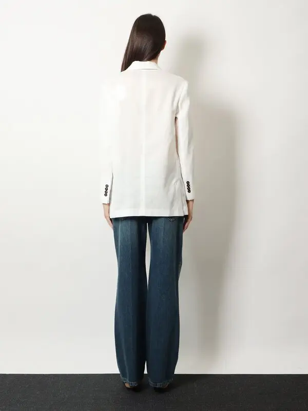 Brunello Cucinelli White Cotton Blazer - Multicolor