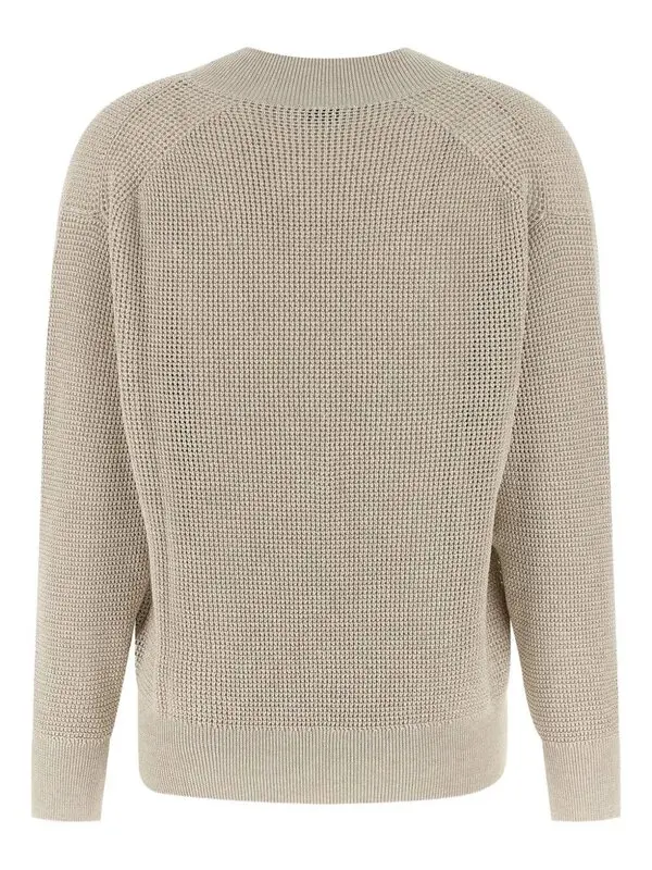 Brunello Cucinelli Ribbed Striped Cotton Sweater