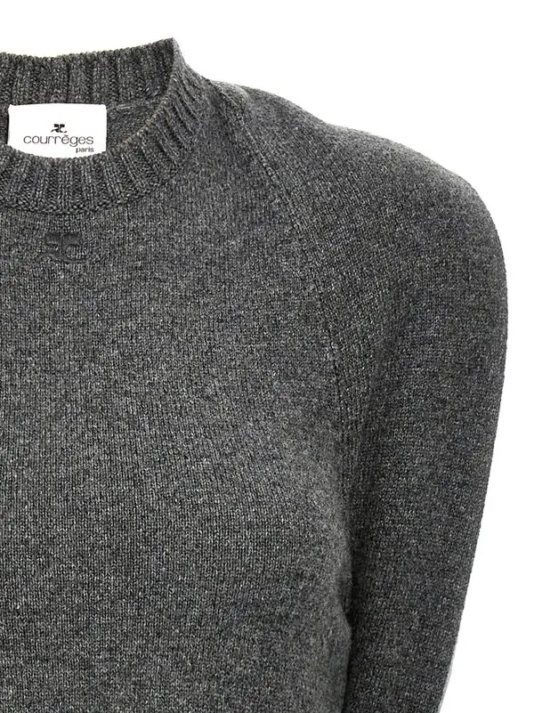 COURREGES Over The Shoulder Drapè Wool Dress