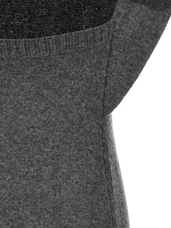 COURREGES Over The Shoulder Drapè Wool Dress
