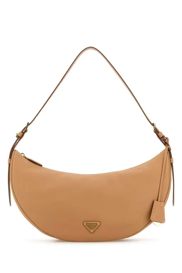 Prada Demi-lune Crossbody Bag In Peach Leather - Orange