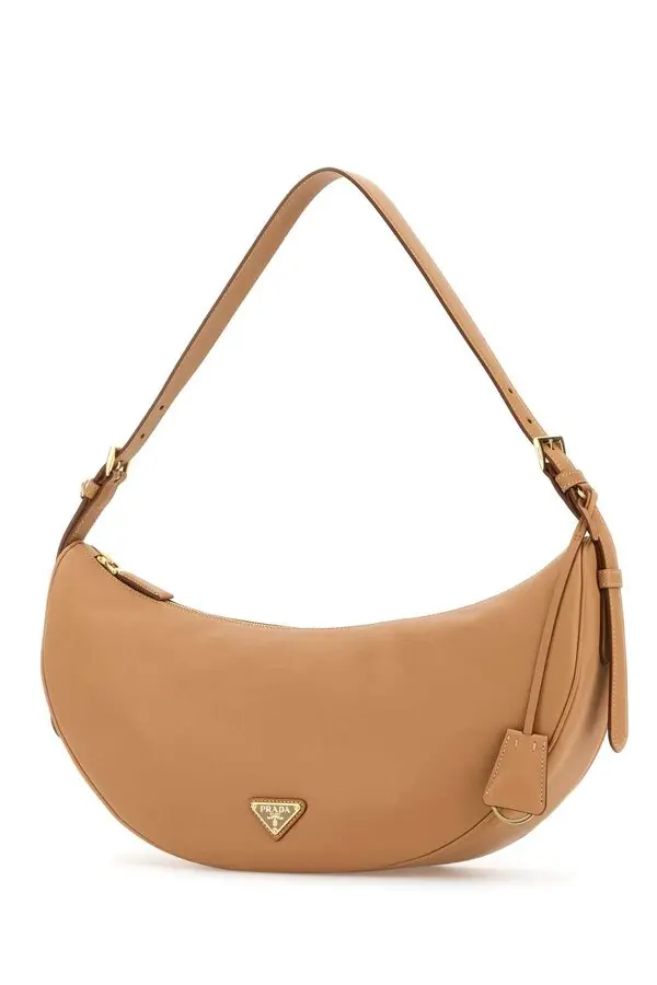 Prada Demi-lune Crossbody Bag In Peach Leather