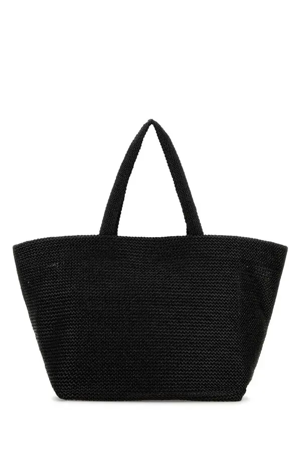 Alexander Wang Black Crochet Xl Punch Shopping Bag