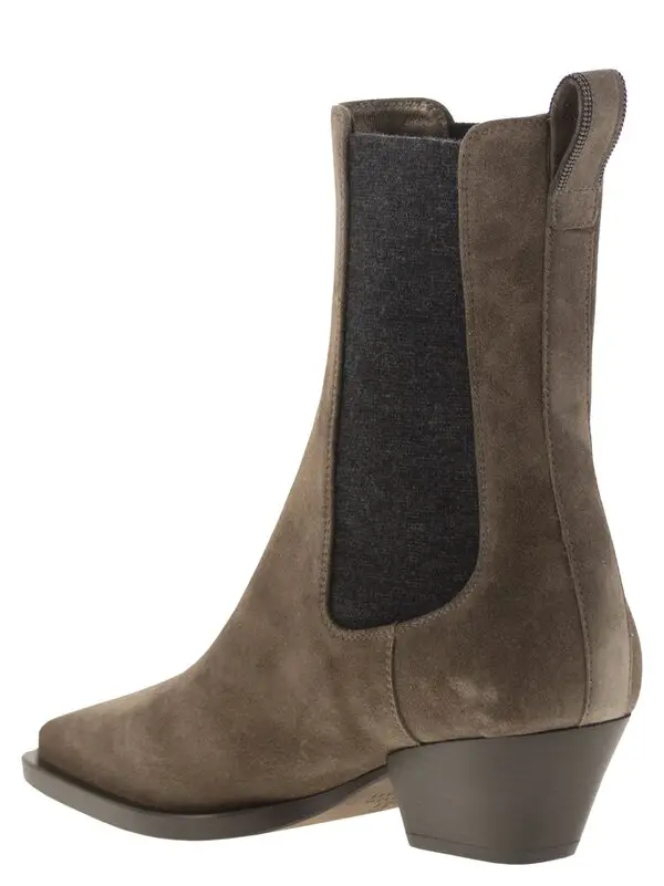 Brunello Cucinelli Texan Suede Ankle Boots