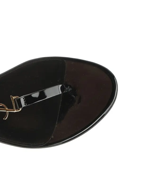 Saint Laurent Cassandra Flat Sandals - Black
