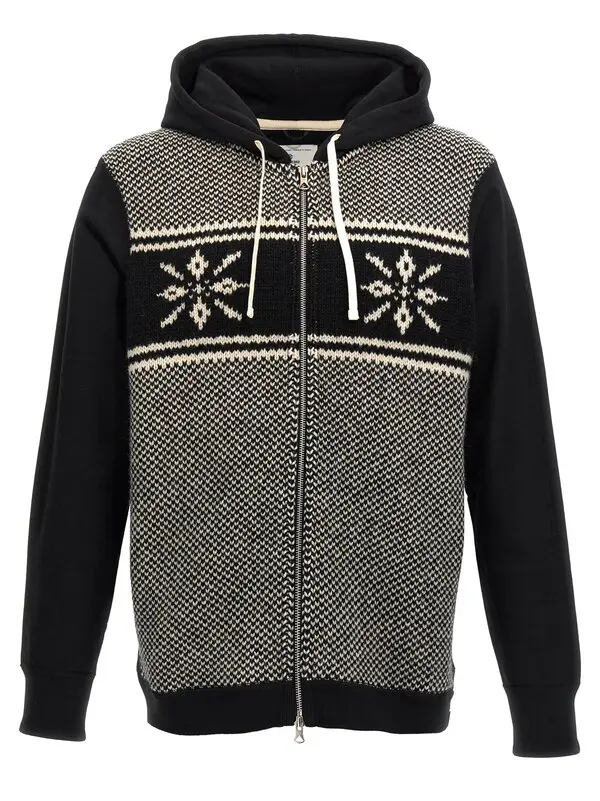 Junya Watanabe Zip Up Jacquard Hoodie - Multicolor