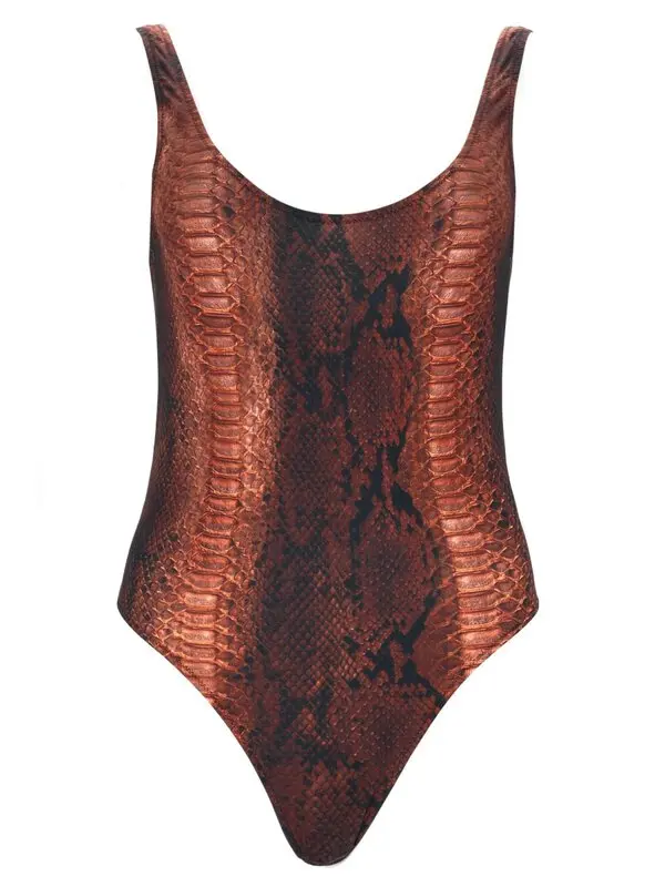 JEAN PAUL GAULTIER Python Print One Piece Swimsuit - Multicolor