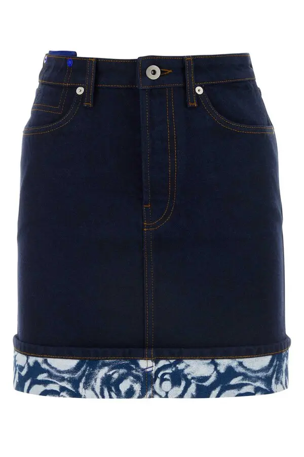 Burberry Dark Denim Mini Skirt - Blue