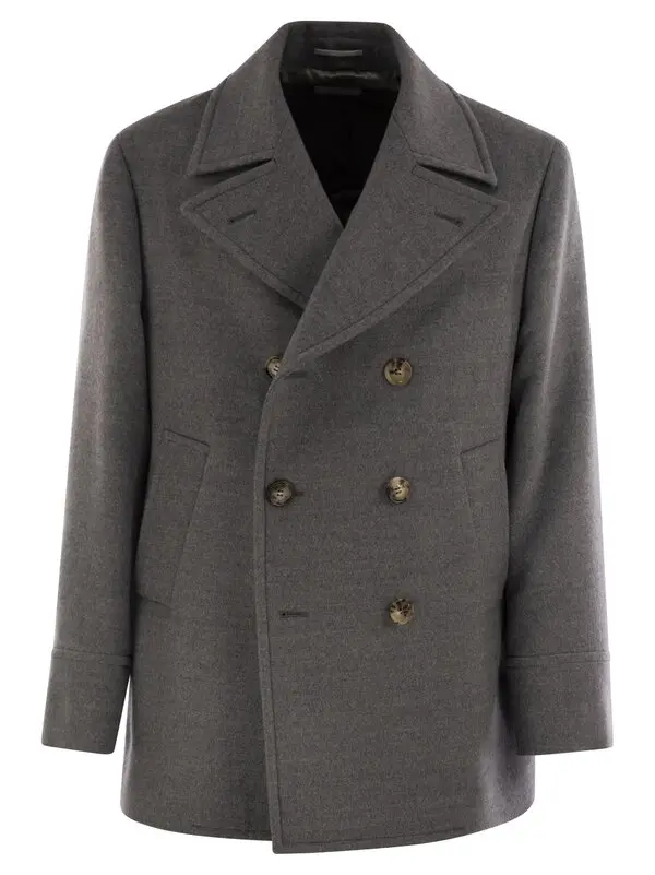 Brunello Cucinelli One-and-a-half-breasted Wool Coat - Gray