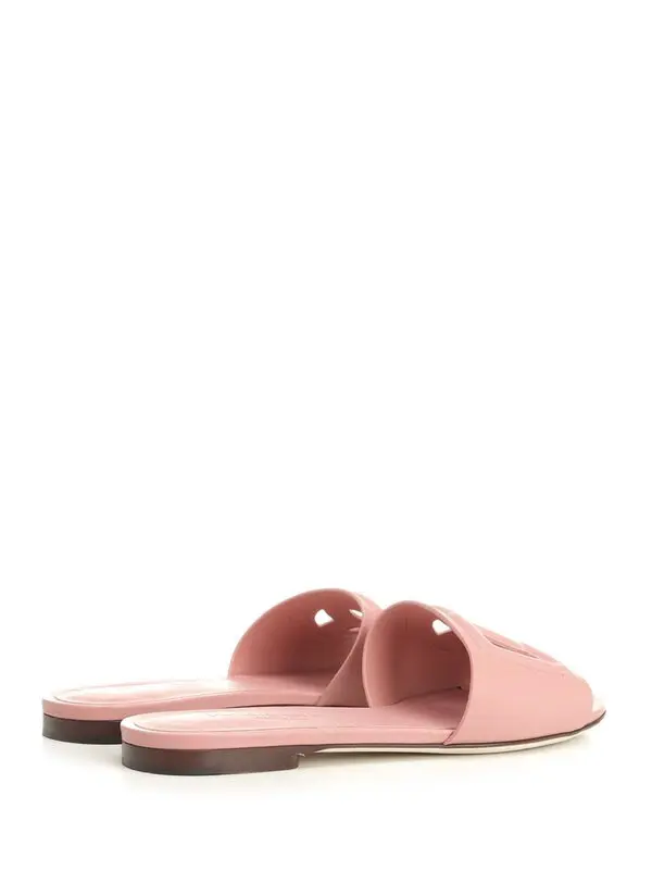 Dolce & Gabbana Calfskin Slides With Dg Logo - Multicolor