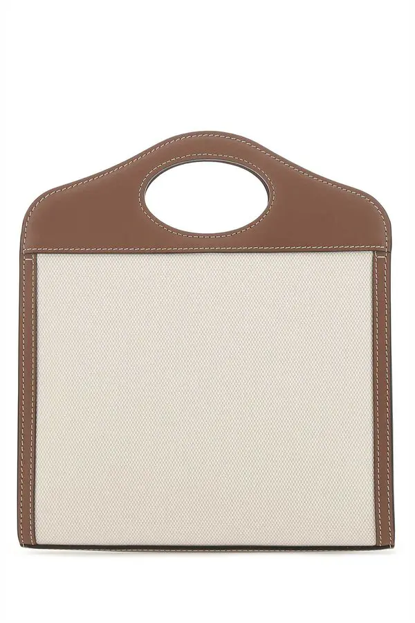 Burberry Two-tone Canvas And Leather Mini Pocket Handbag