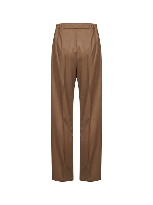 Max Mara Tobacco Stretch Cashmere Gatti Drawstring Trousers
