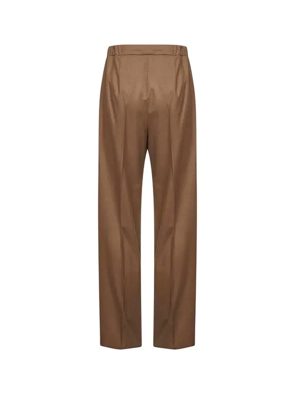 Max Mara Tobacco Stretch Cashmere Gatti Drawstring Trousers - Multicolor