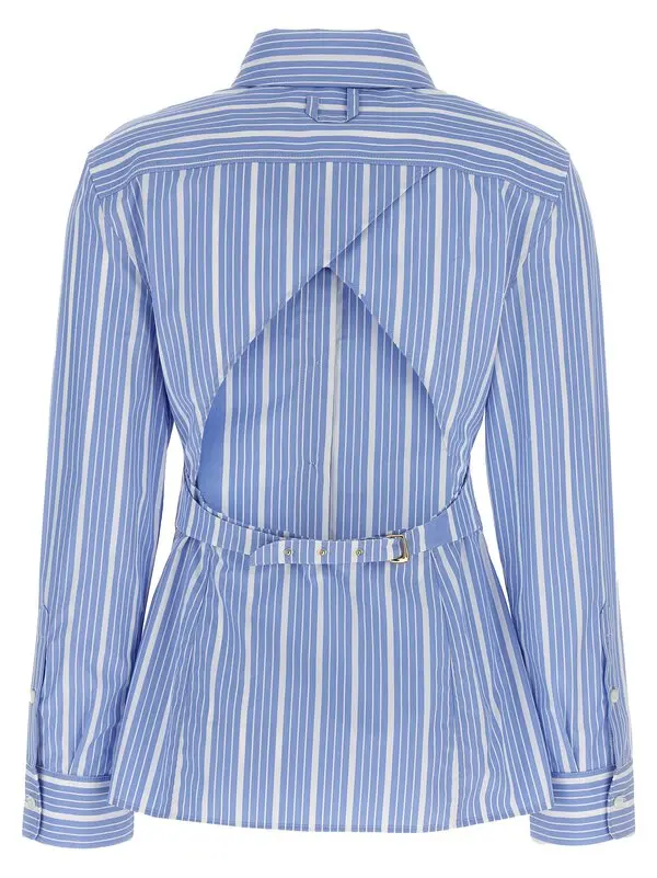 Jacquemus Chemise De Costume" Cotton Poplin Striped Shirt With Jacquard Logo