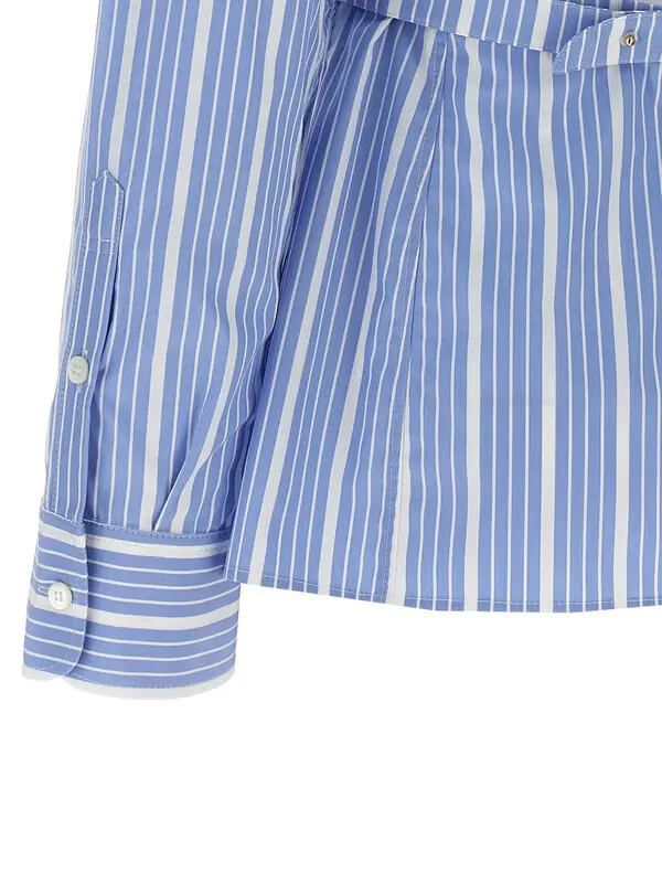 Jacquemus Chemise De Costume" Cotton Poplin Striped Shirt With Jacquard Logo