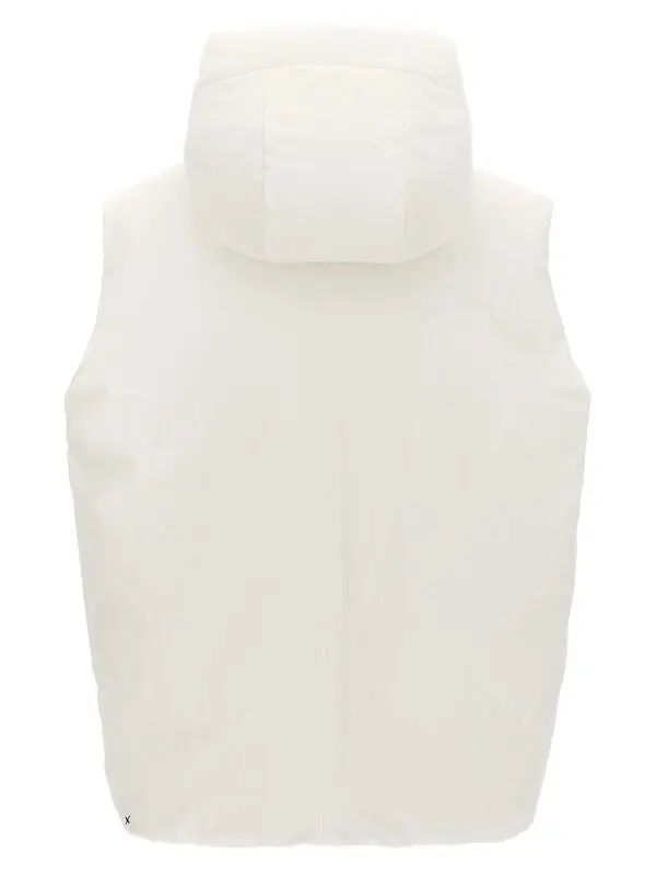 JIL SANDER 01' Padded Nylon Vest With Hood - White